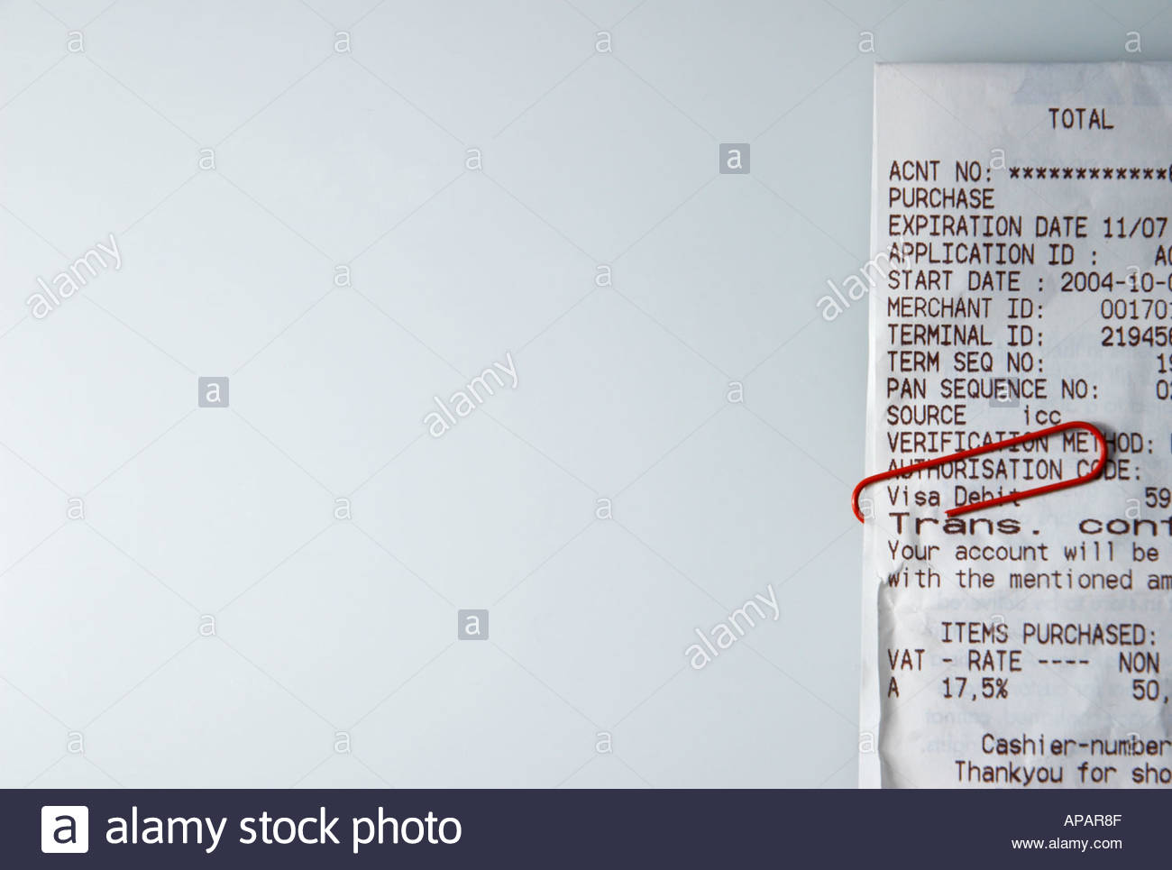 Till receipt Banque de photographies et d’images à haute résolution - Alamy