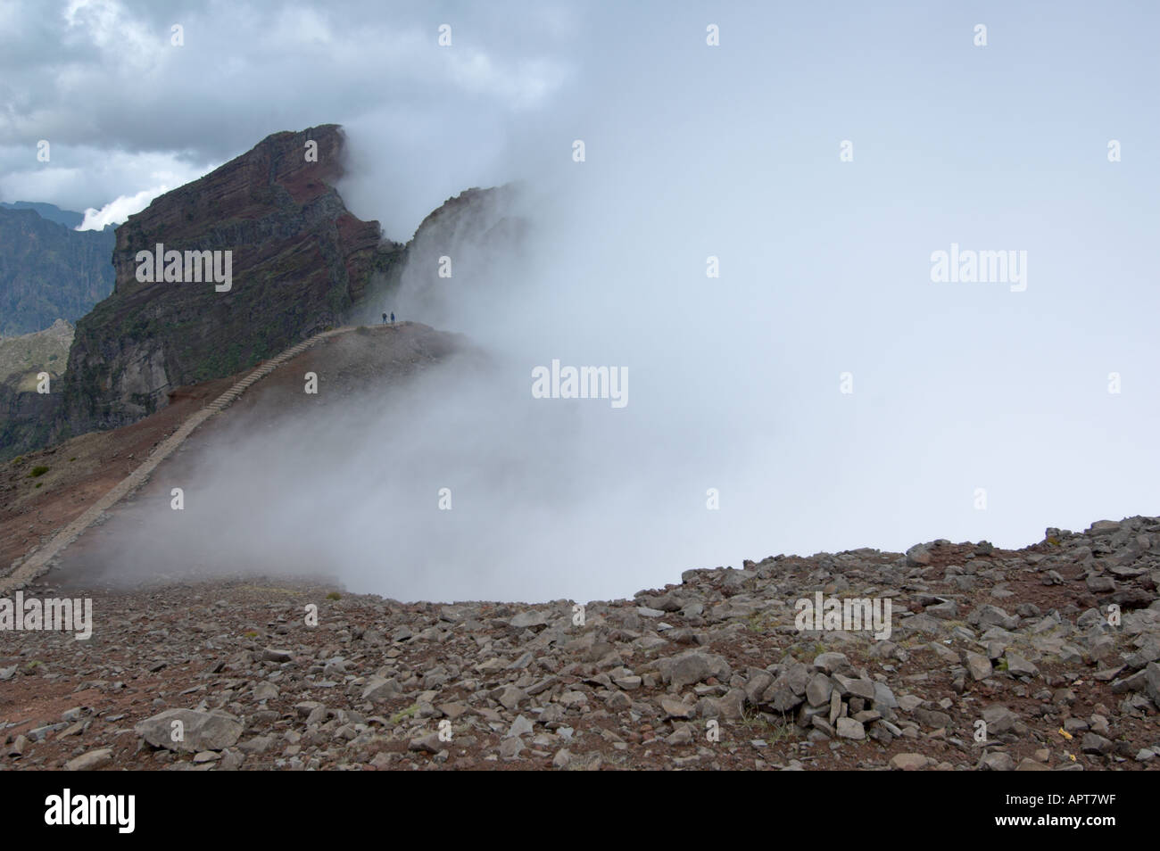 Pico Ruivo volcan, la plus haute montagne à l'île de Madère, Portugal ...