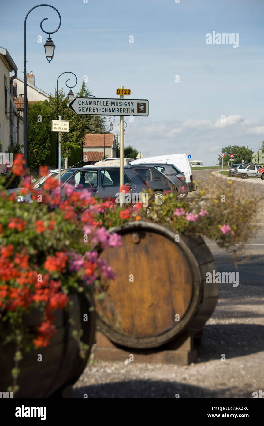 La route des grands crus dans le village de Vougeot Bourgogne France ...