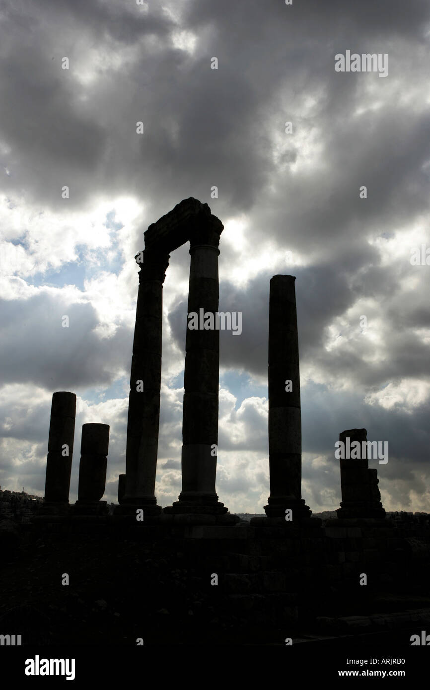 JOR, JORDANIE, Amman : ruines de la Citadelle. Jebel lal-Qalaa, Qala ...