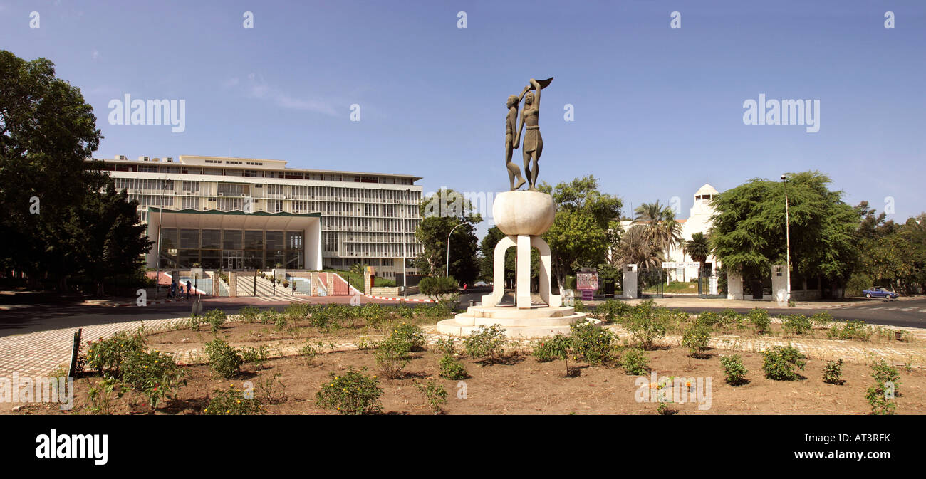Dakar Sénégal Assemblée nationale centrale Place de Soweto et de l'IFAN ...