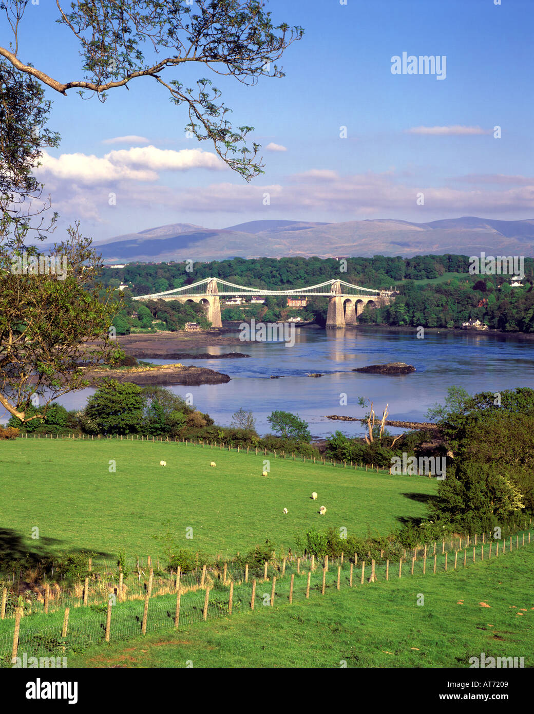 Vue panoramique du pont suspendu de menai Banque de photographies et d ...