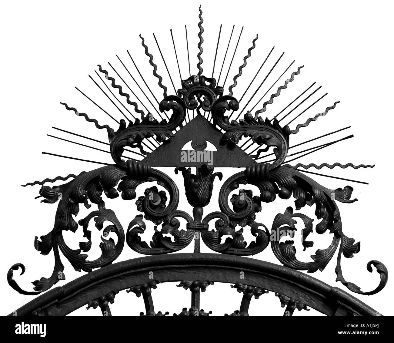 Wrought iron gate design Banque d'images noir et blanc - Alamy