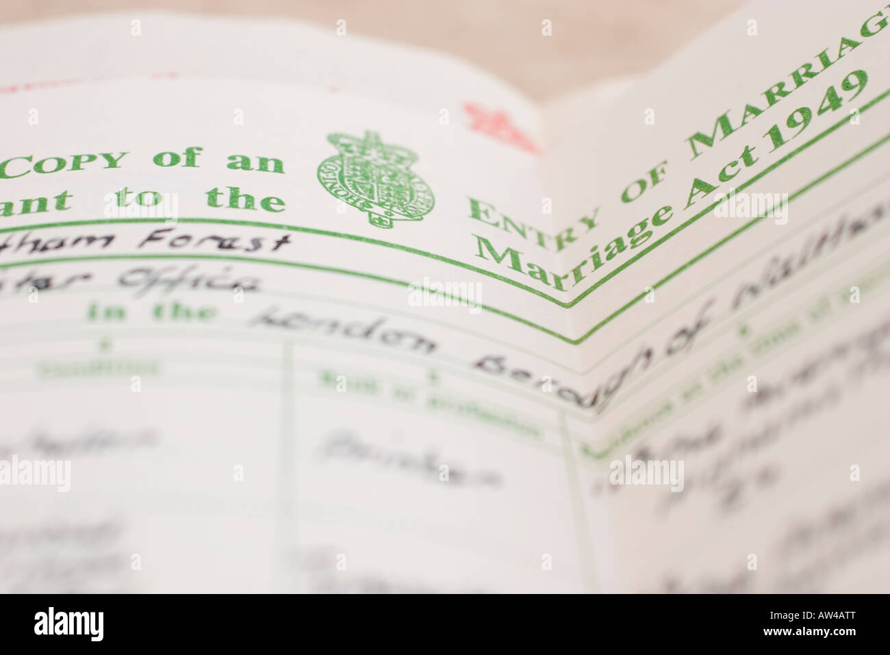 Certificat de mariage Banque de photographies et d’images à haute résolution - Alamy