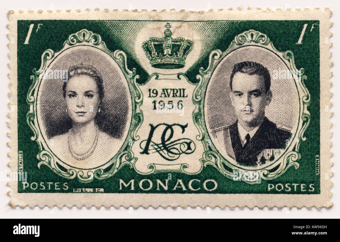 Timbre de Monaco 1956 Photo Stock - Alamy