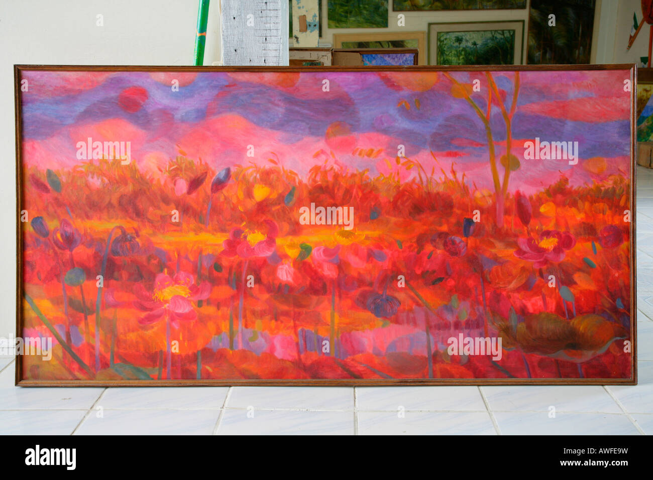 Toile de l'artiste Bernadette Persaud, Georgetown, Guyana, en Amérique ...