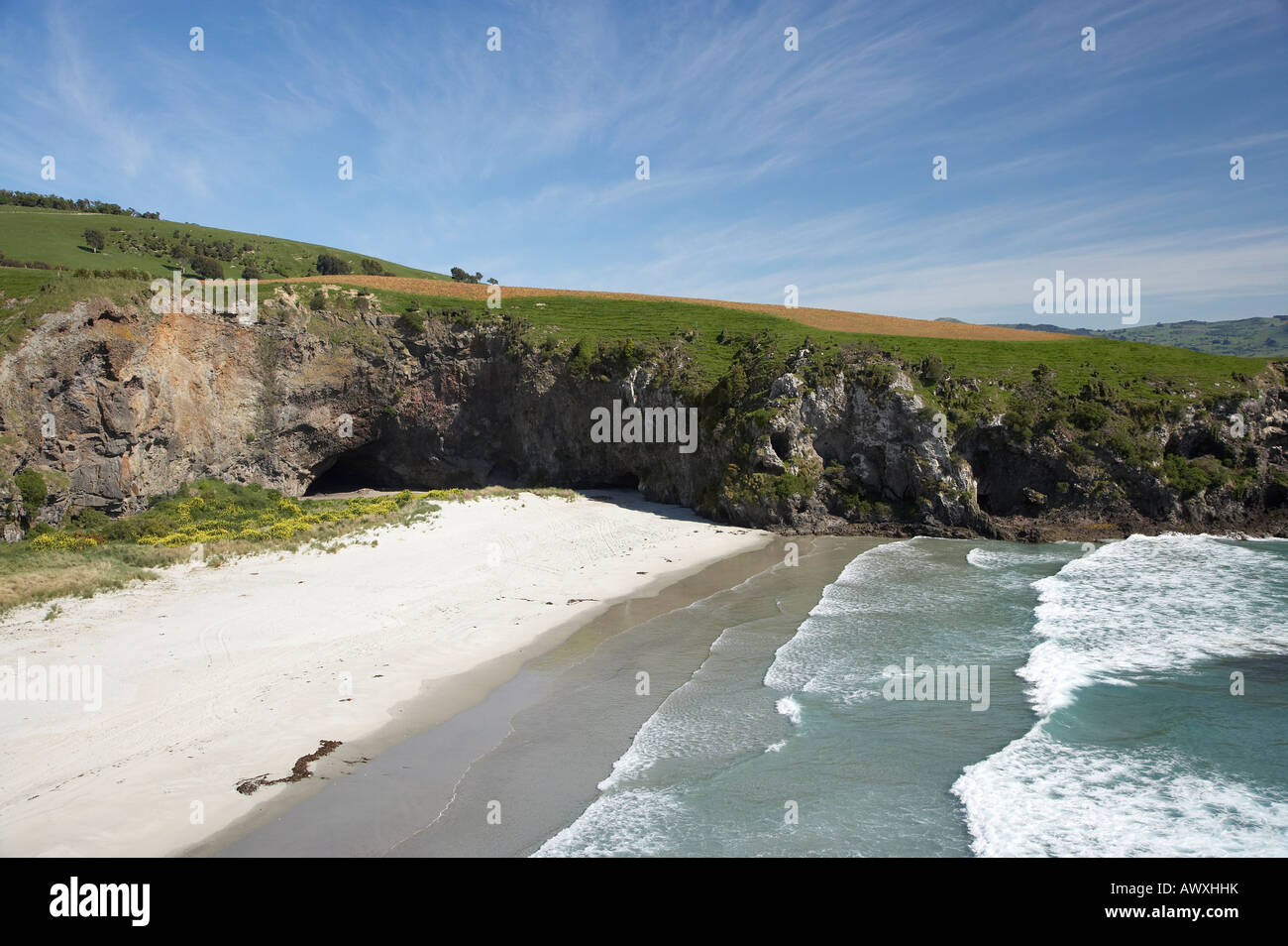 Long Beach près de Dunedin ile sud Nouvelle Zelande aerial Photo Stock ...