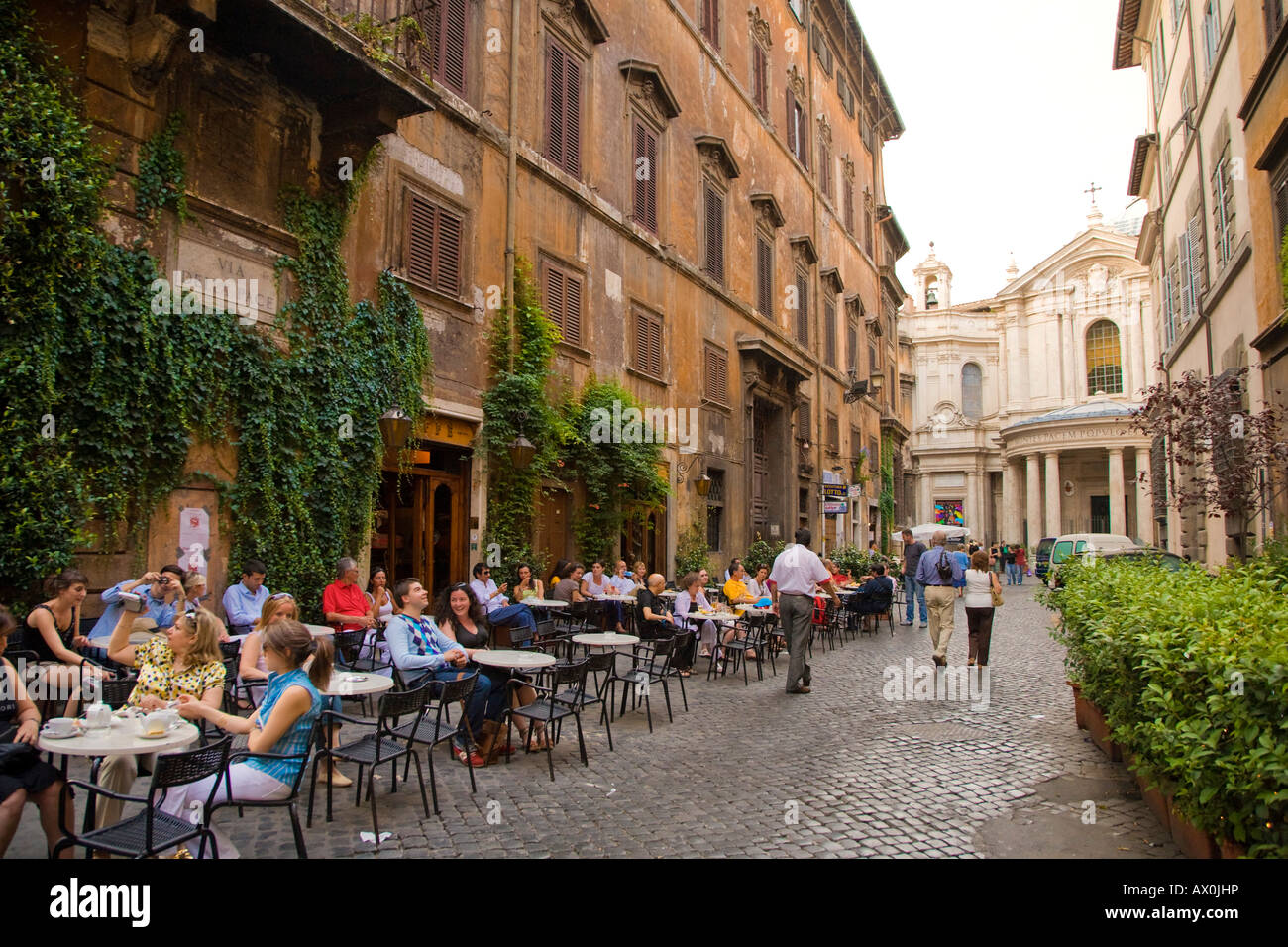Cafe, Via della Pace, Rome, Italie Photo Stock - Alamy
