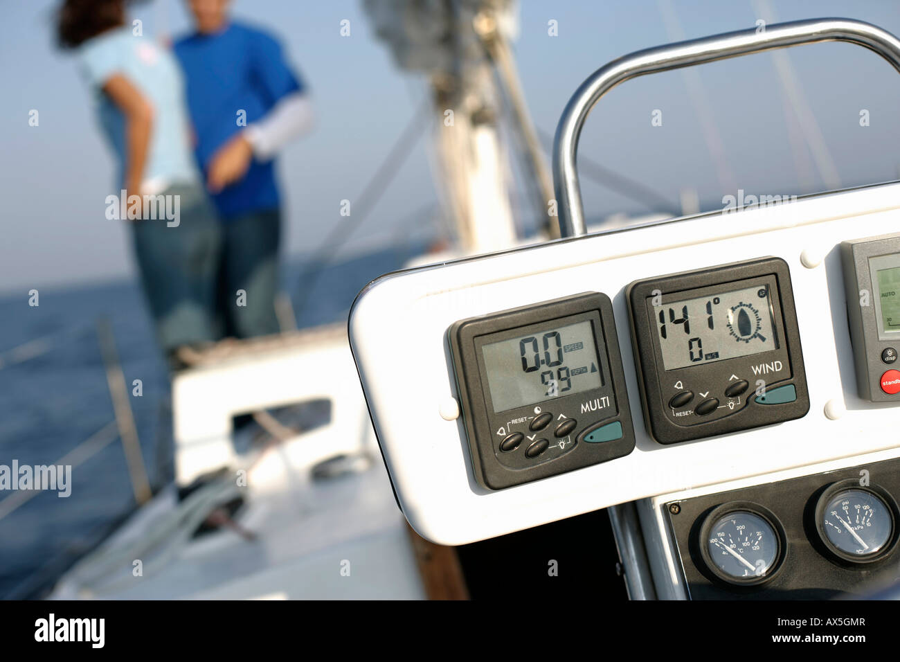 Instruments de navigation d'un voilier Photo Stock - Alamy