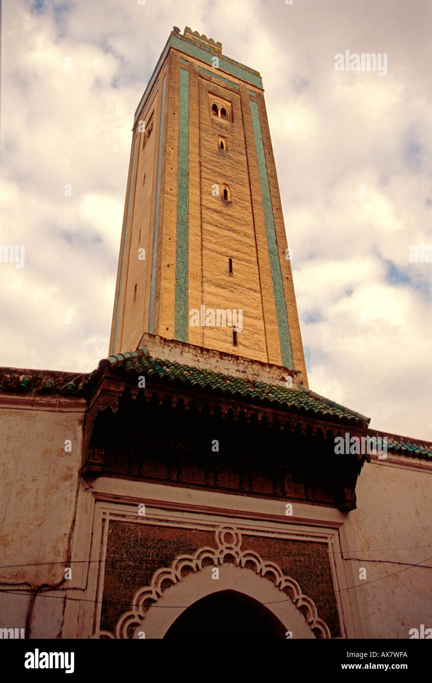 Minaret de mosquée, minaret, mosquée, Médina, Fès el-Bali, la ville de ...
