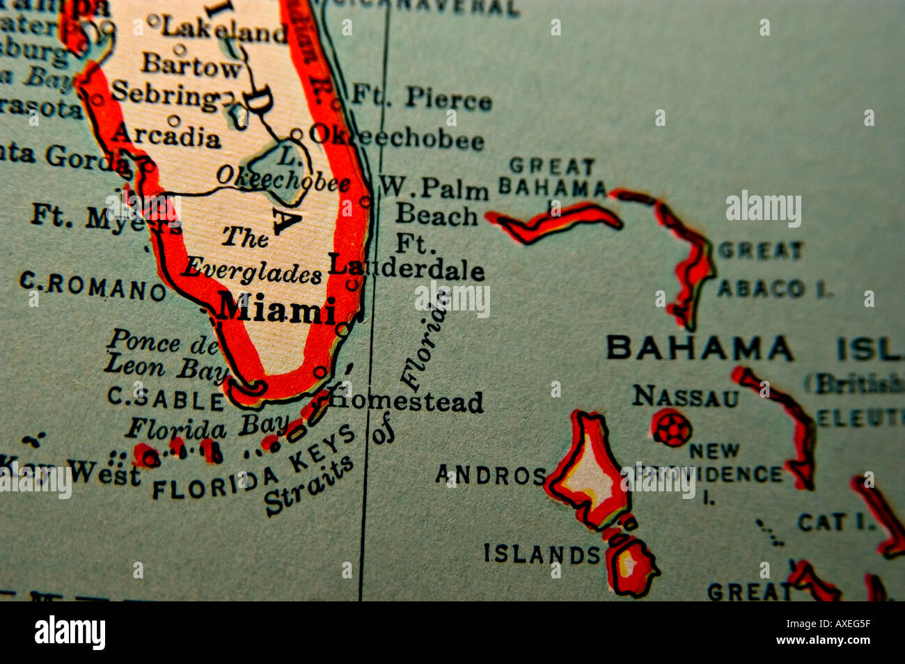 Miami florida keys map Banque de photographies et d’images à haute ...