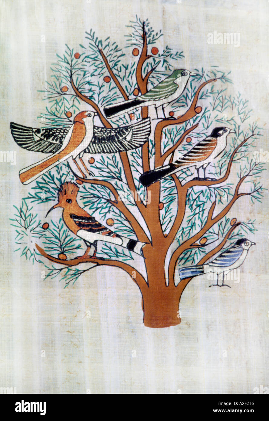 Egyptian papyrus painting tree life Banque de photographies et d’images ...
