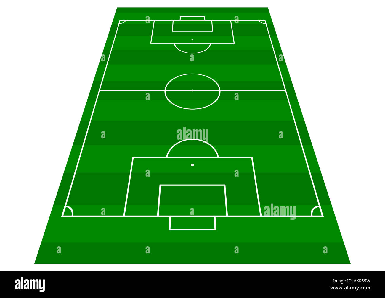 Terrain de football - Vue en perspective Photo Stock - Alamy