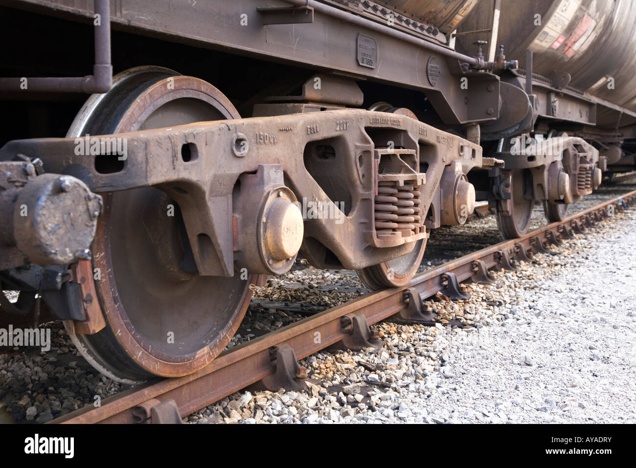 Bogies de wagons de trains de marchandises Photo Stock - Alamy