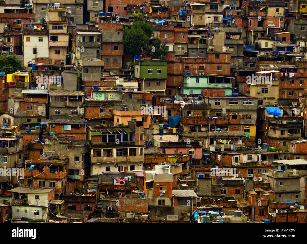 Favela brésilienne de Rocinha, dans la banlieue de Rio de Janeiro ...