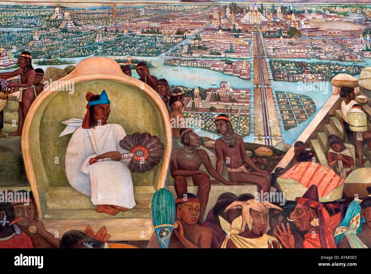 L'artiste mexicain Diego Rivera fresque de l'histoire du Mexique dans ...