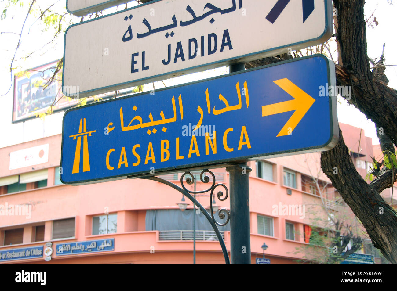 Panneau de signalisation de marrakech Banque de photographies et d ...