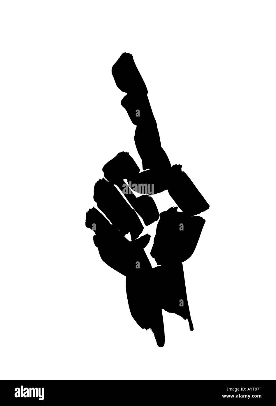 Pointer du doigt noir Banque d'images noir et blanc - Alamy