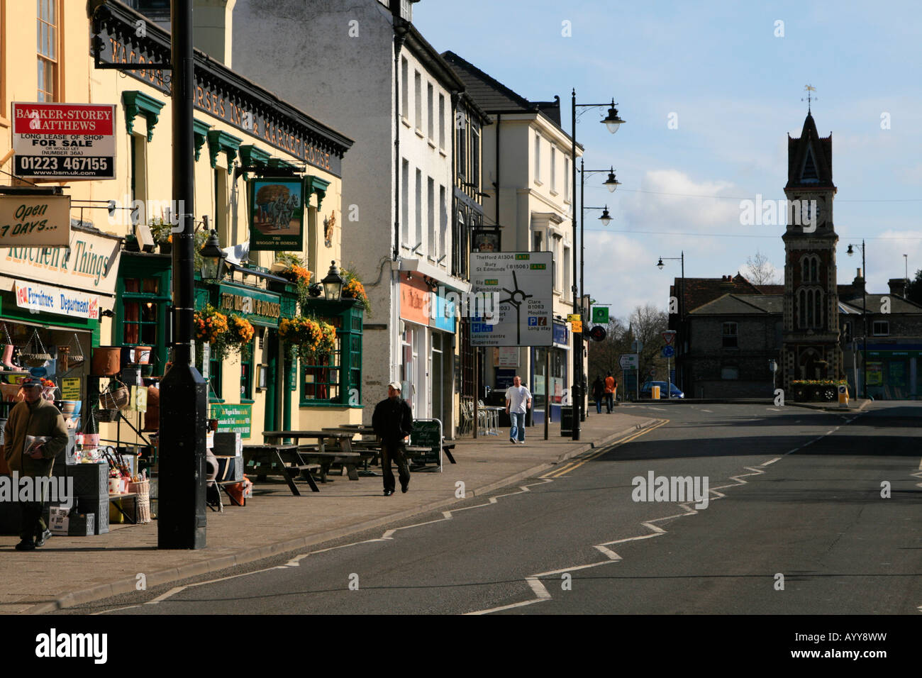 Le centre-ville de Newmarket suffolk street england uk go Photo Stock ...
