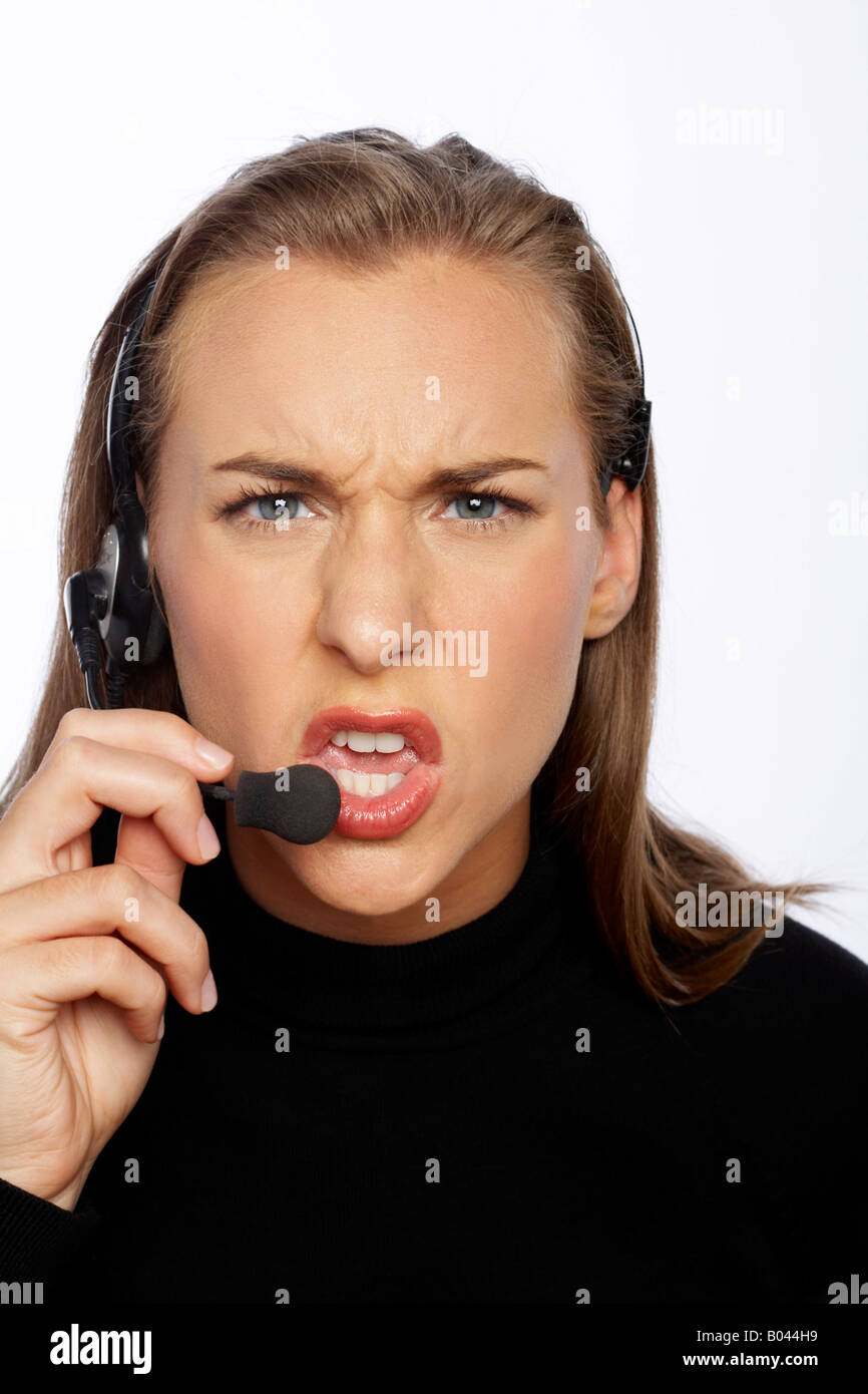 Angry Woman Faces Teeth Banque d'image et photos - Alamy