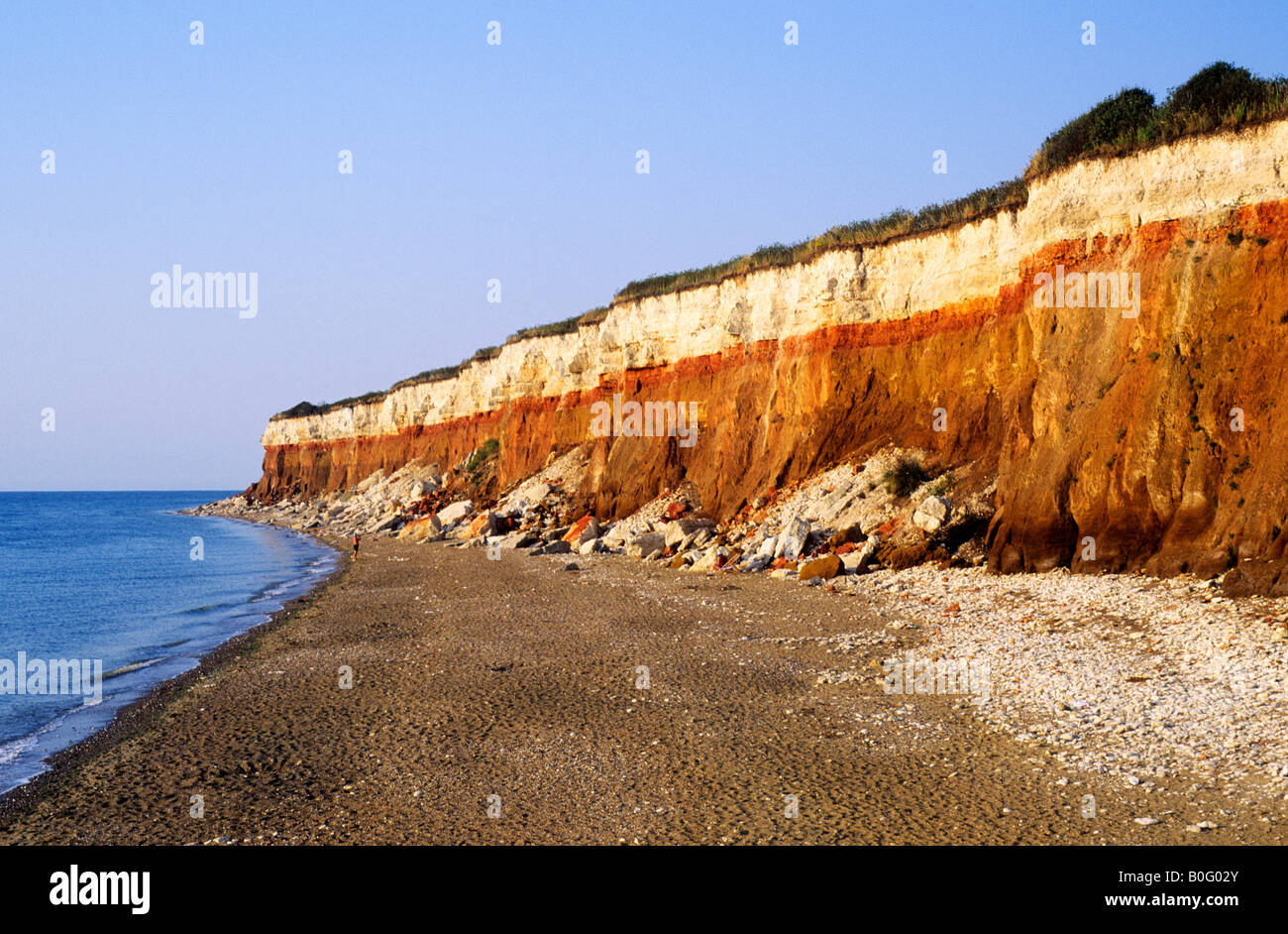 Plusieurs couches de couleur Hunstanton cliffs strates Norfolk roche ...