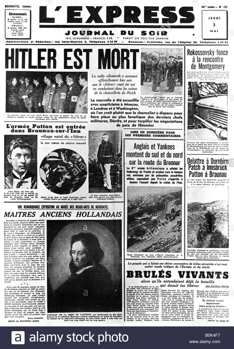 Hitler Dead Newspaper Photos & Hitler Dead Newspaper Images - Alamy
