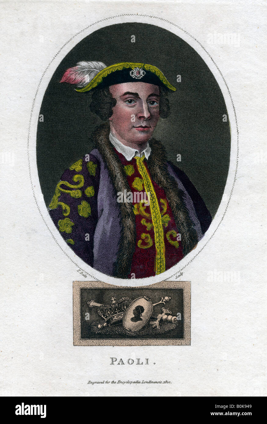 Pascal Paoli, général Corse du 18ème siècle et patriot, (1820).Artiste ...