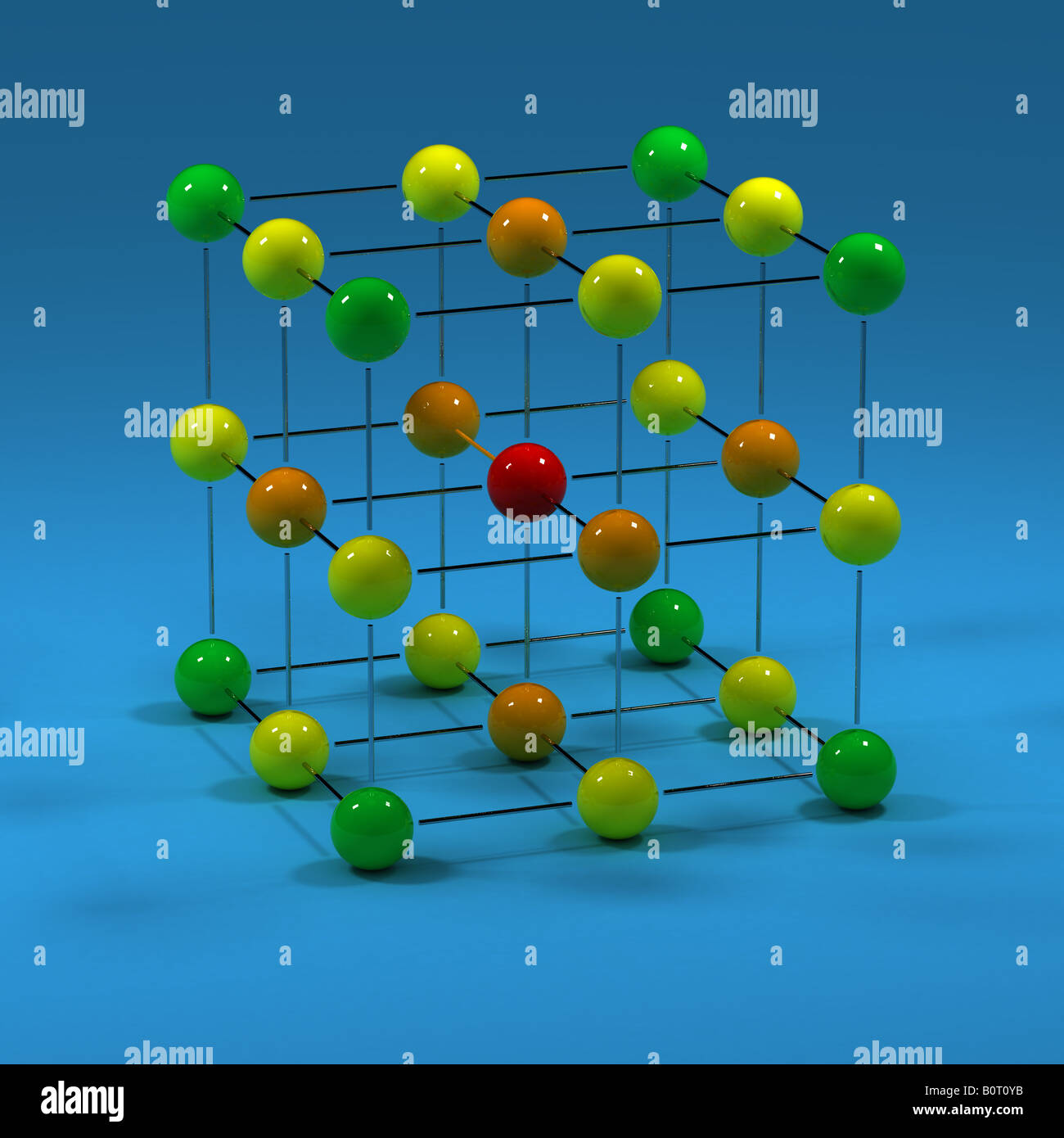 Mesh Cube cube 3D mesh avec noeuds colorés Photo Stock - Alamy