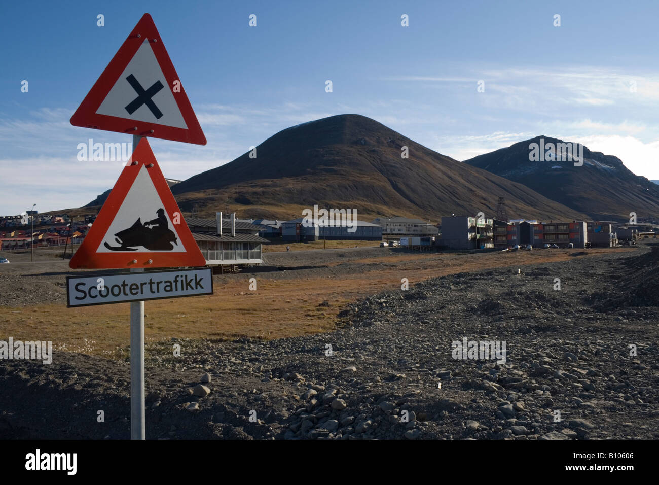 Panneau de signalisation d'avertissement de motoneige Banque de ...