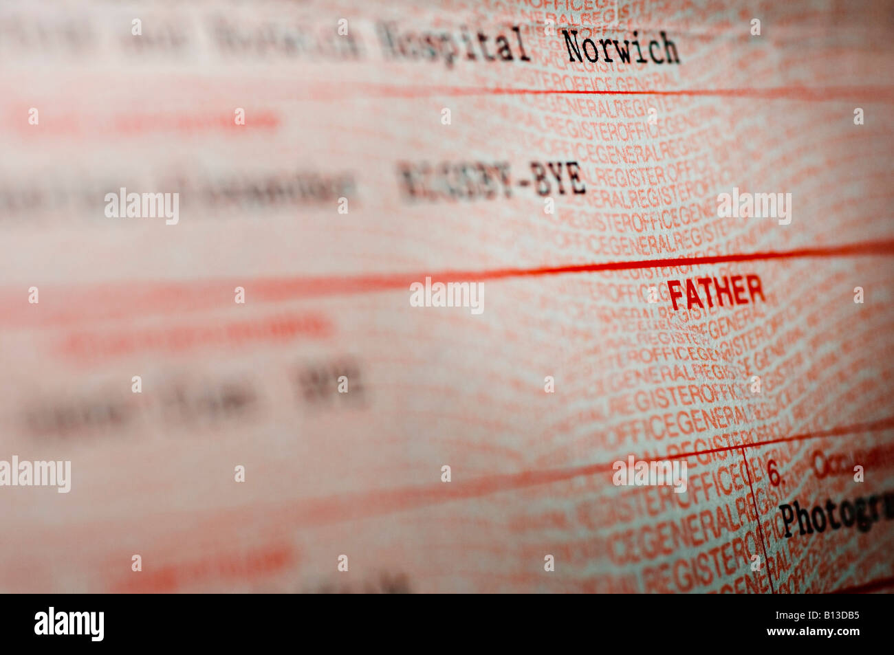 British birth certificate Banque de photographies et d’images à haute résolution - Alamy