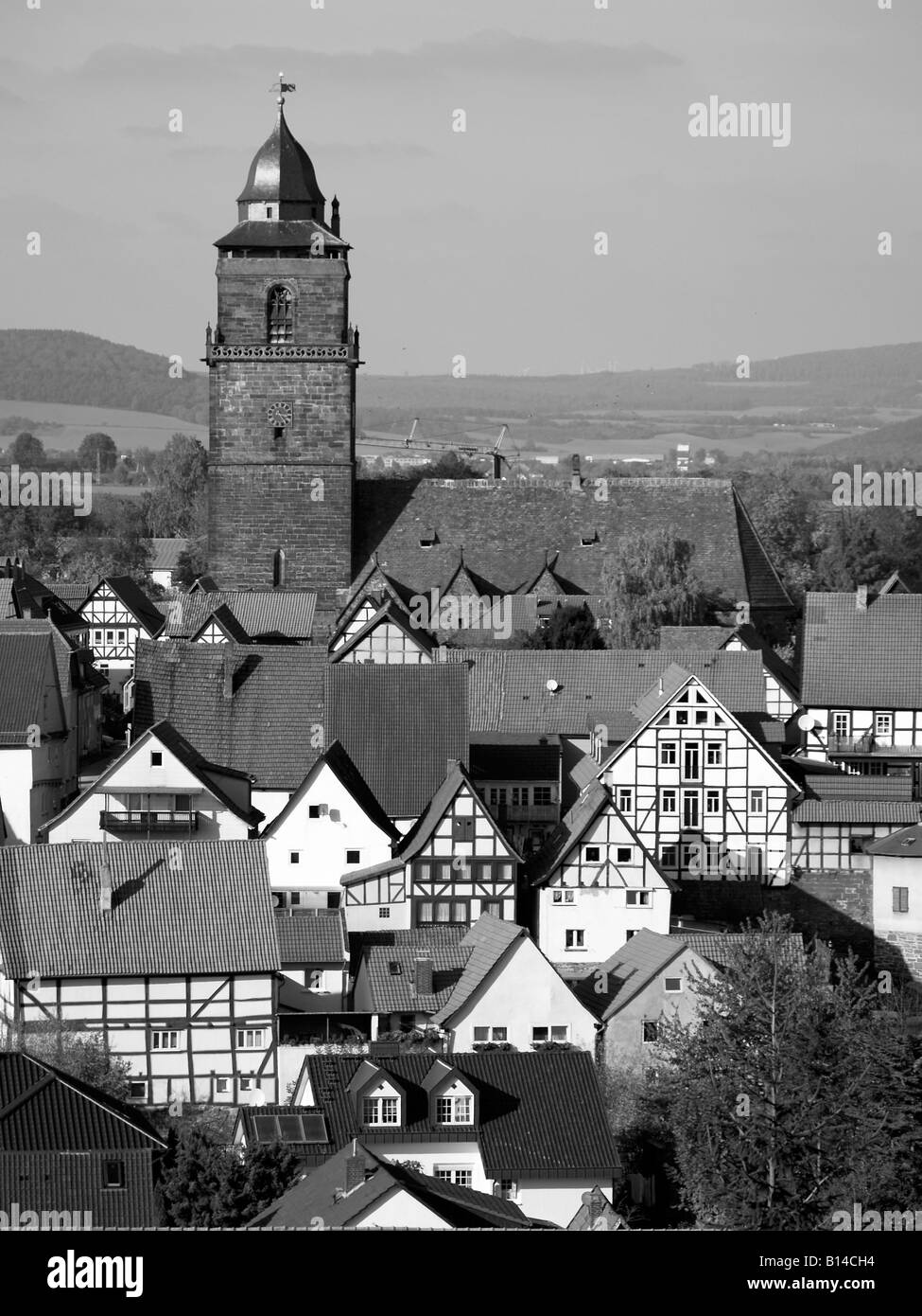 Grebenstein hessen deutschland city Banque d'images noir et blanc - Alamy