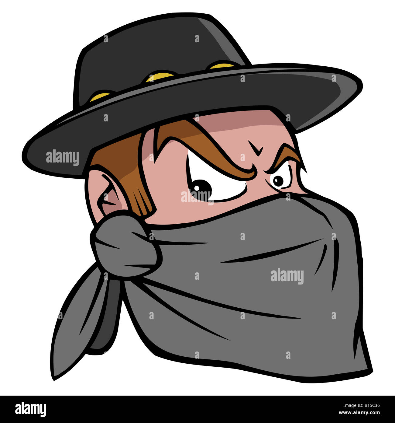Cartoon illustration d'un bandit Photo Stock - Alamy