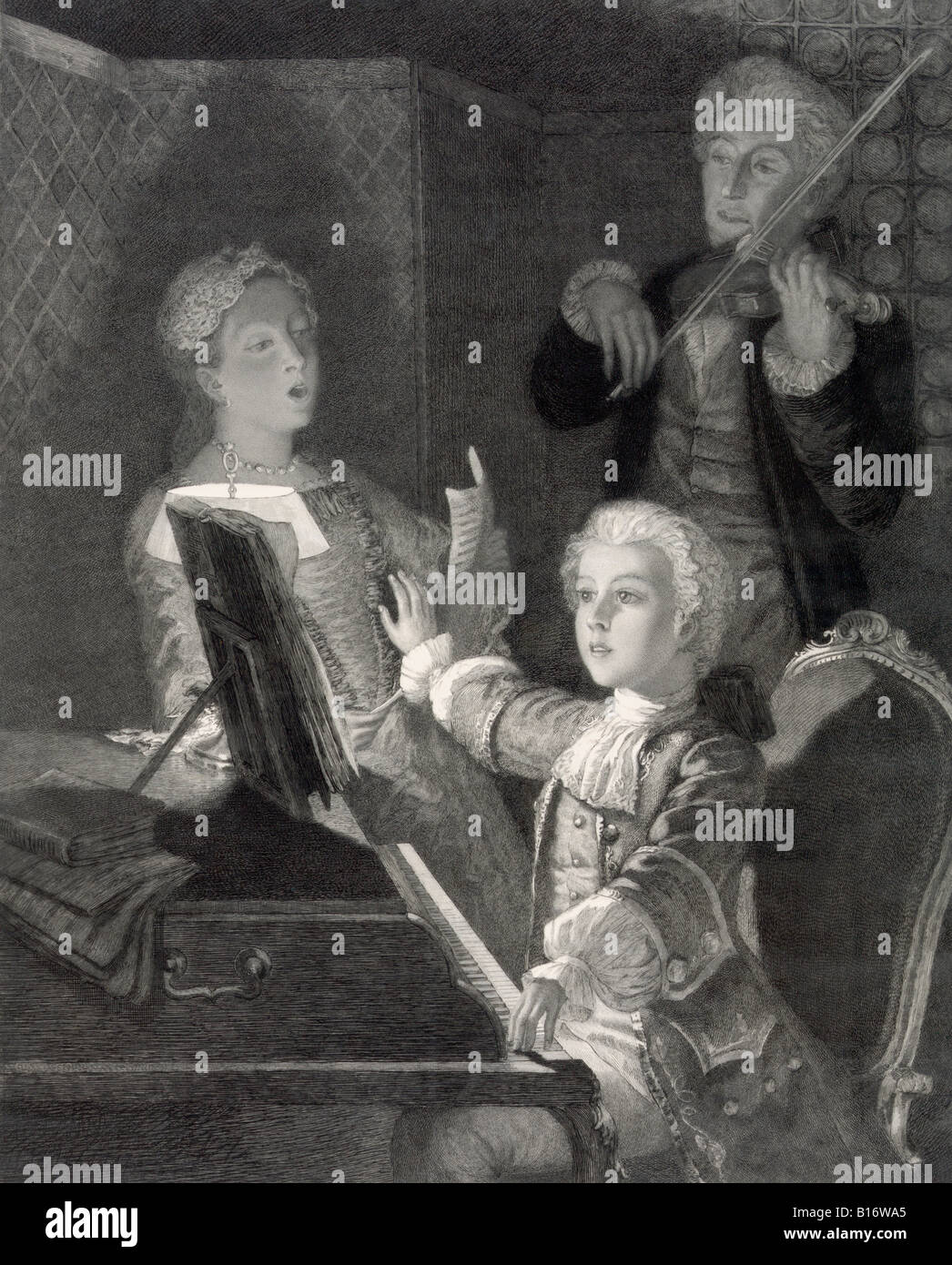Wolfgang Amadeus Mozart, 1756 - 1791, vu ici comme un enfant. Compositeur et musicien autrichien ...