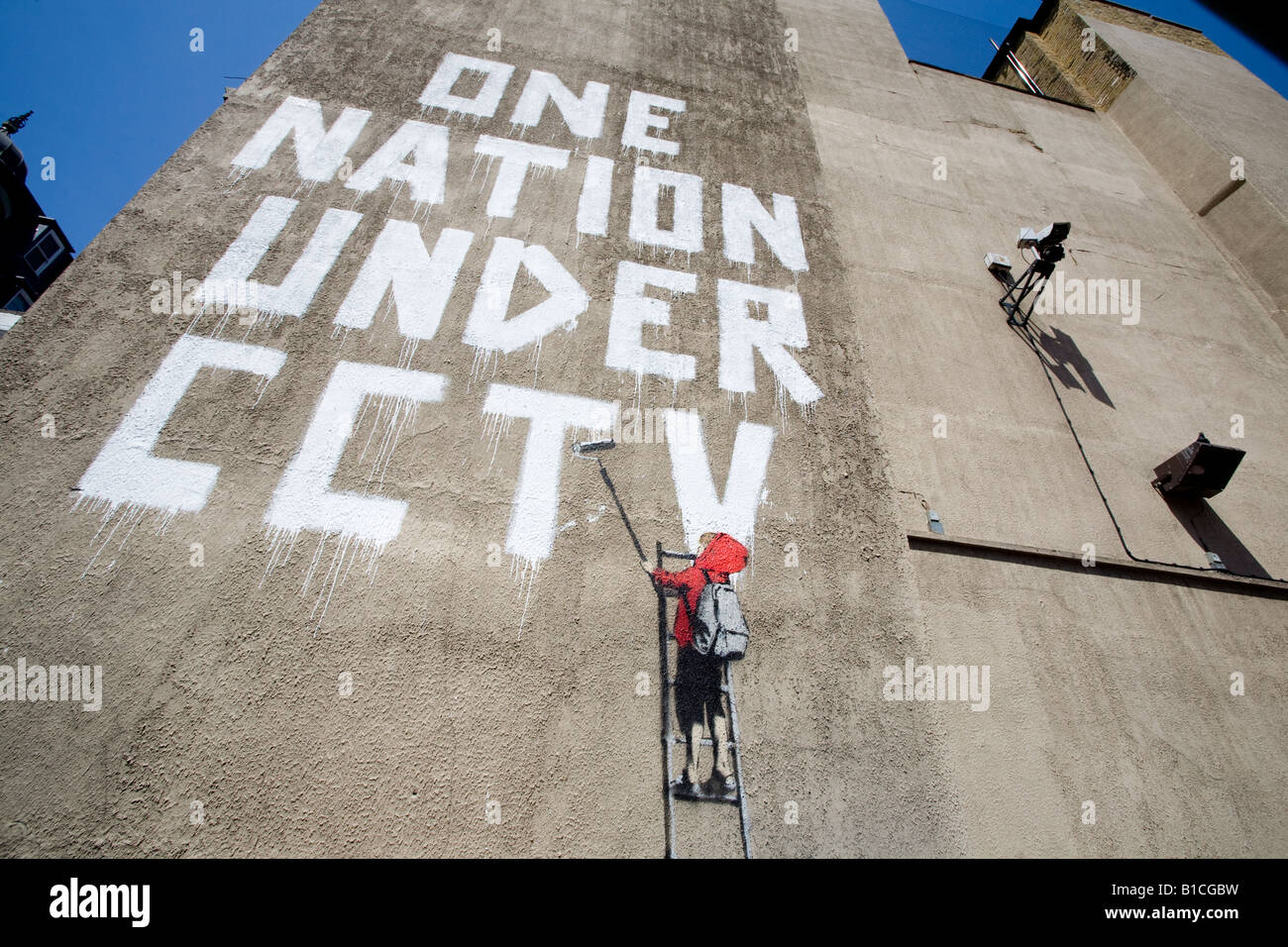 Une nation sous graffiti CCTV par Banksy. Newman Street, London, W1 ...