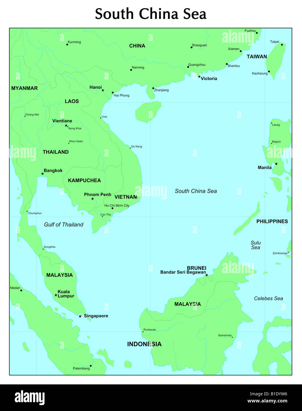 South china sea map Banque de photographies et d’images à haute ...