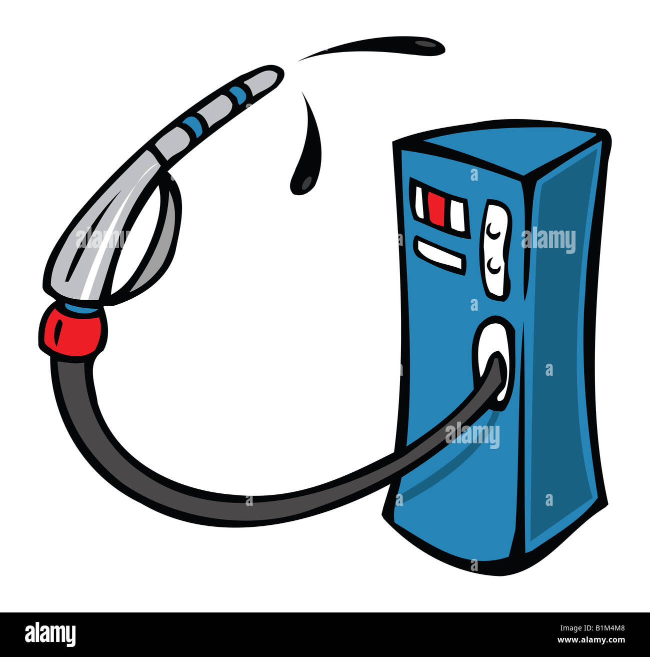 Cartoon illustration d'une pompe à essence Photo Stock - Alamy