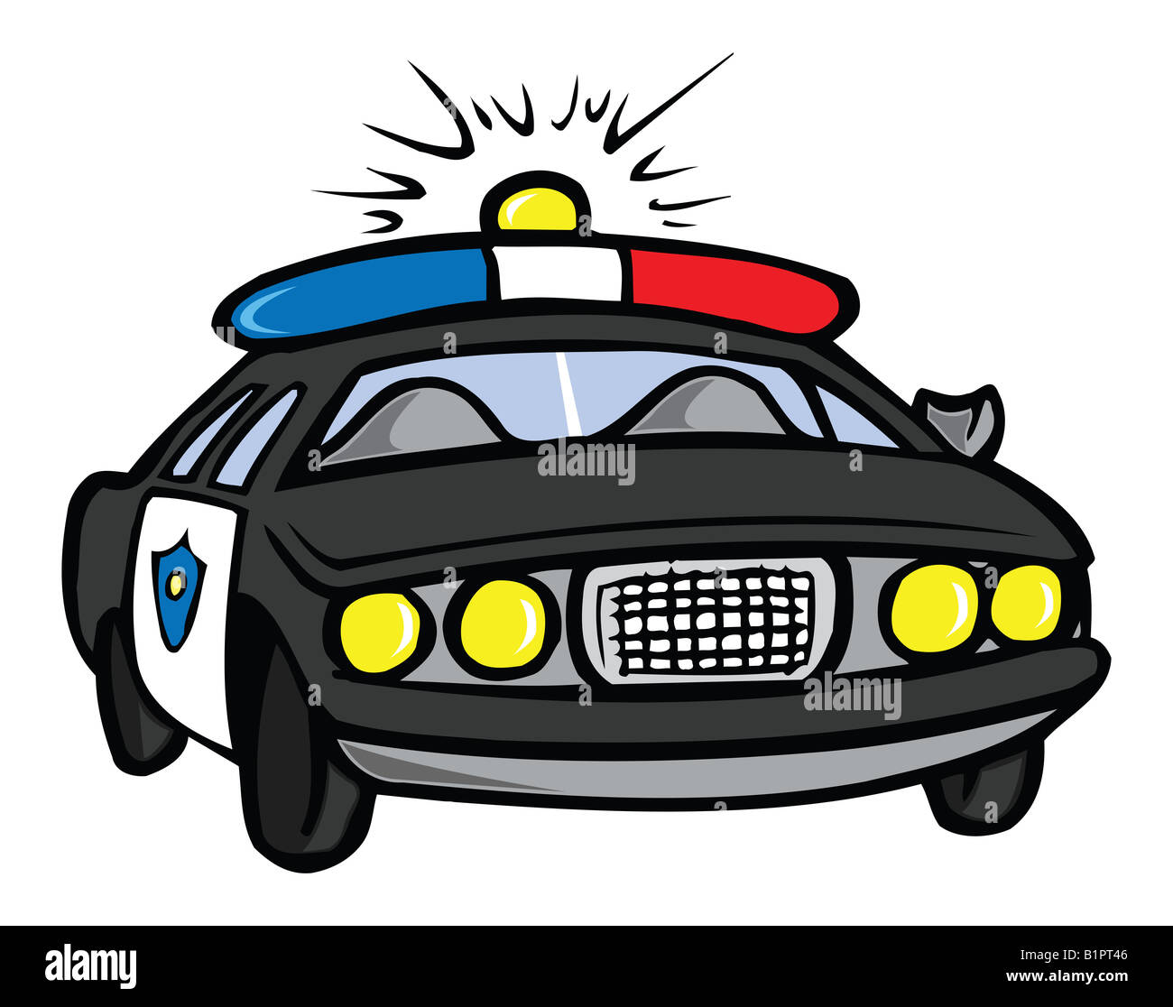Cartoon vector illustration d'une voiture de police Photo Stock - Alamy