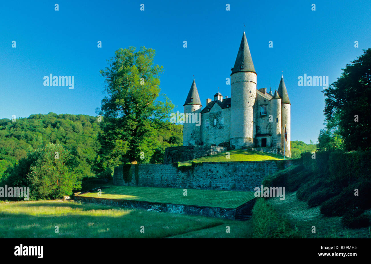 Chateau de Veve / Celles Photo Stock - Alamy