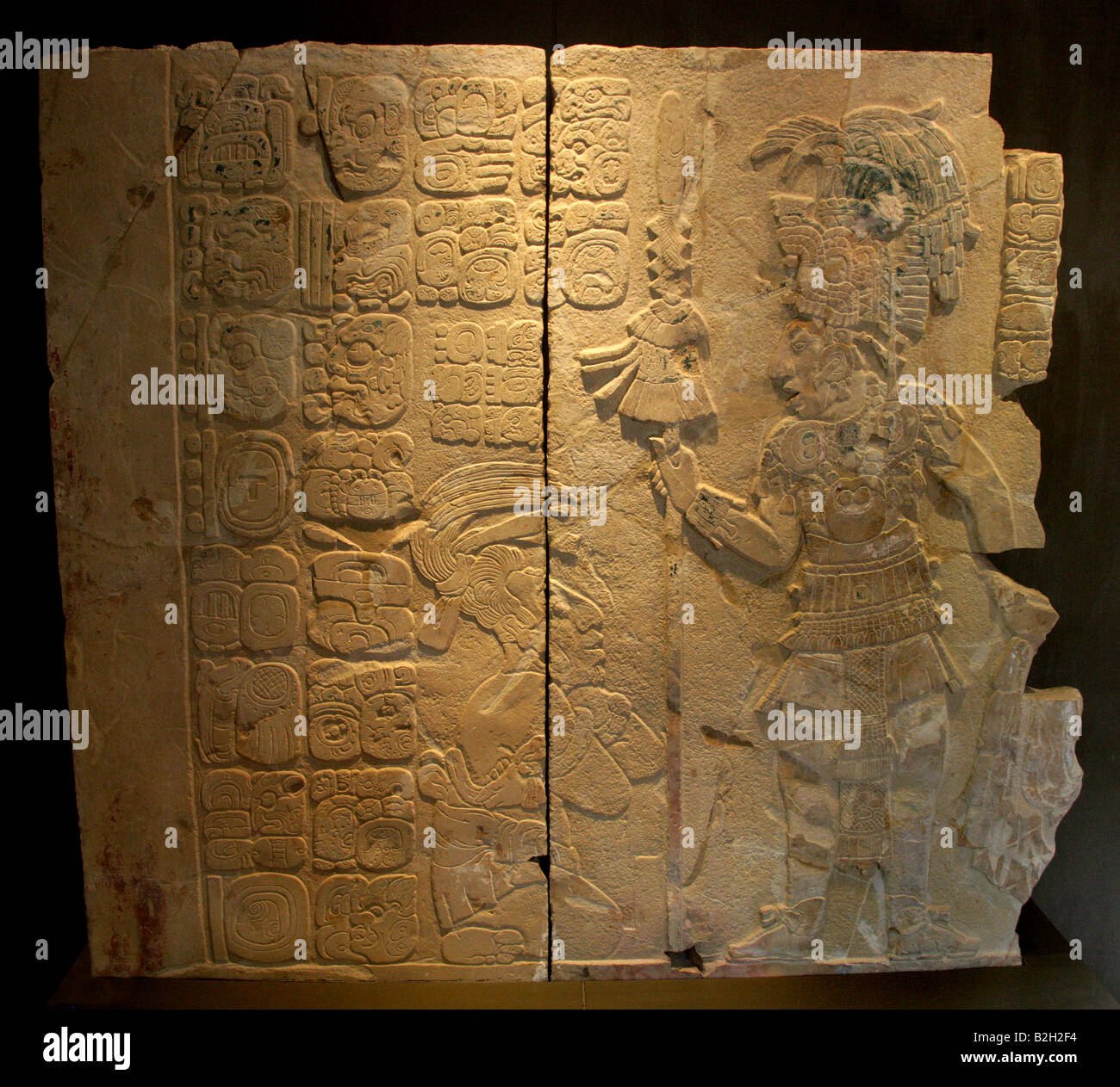 Bas-relief maya Palenque, sculptures du musée archéologique, de l'État ...