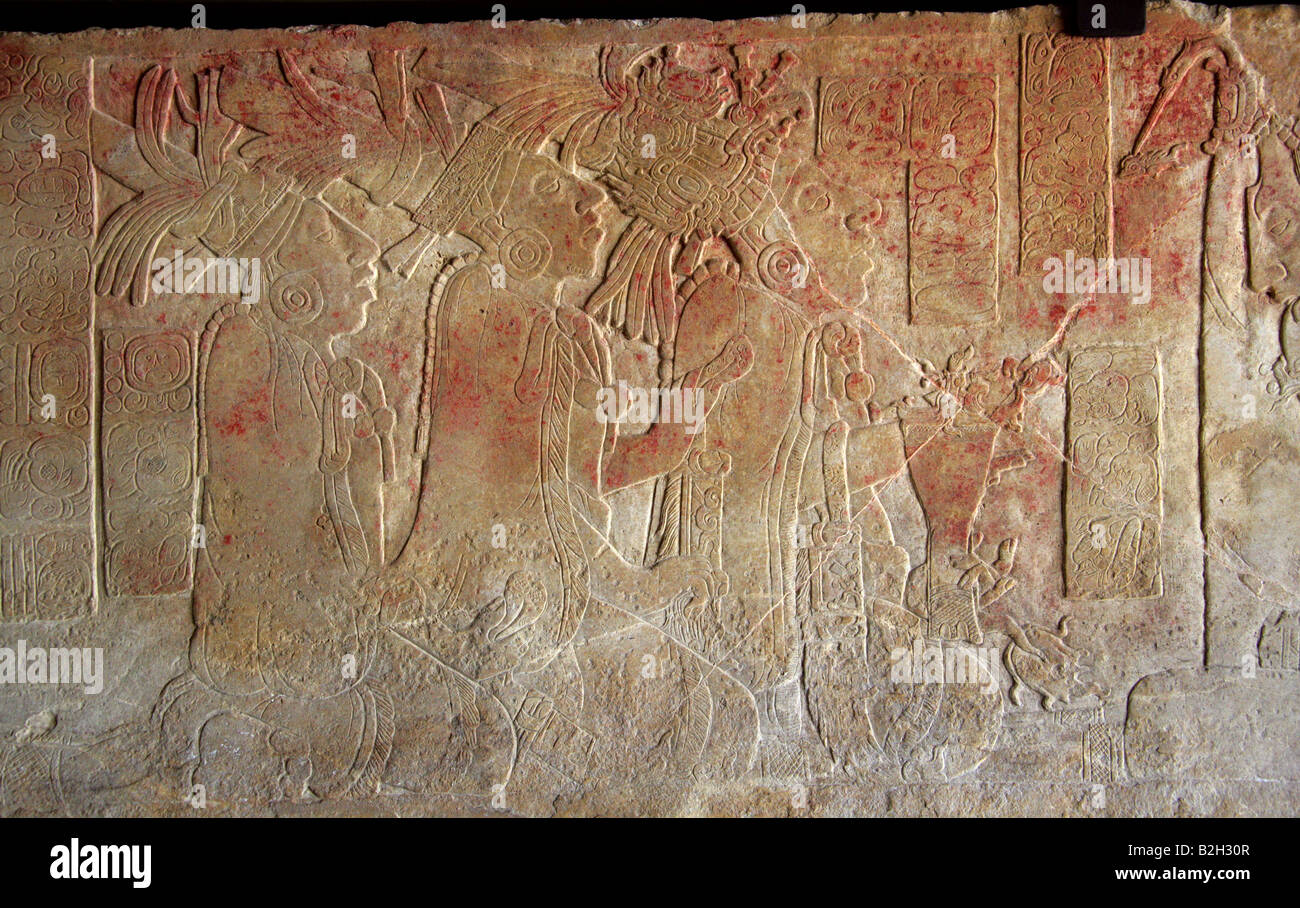 Bas-relief maya Palenque Sculptures, Musée archéologique, l'État du ...