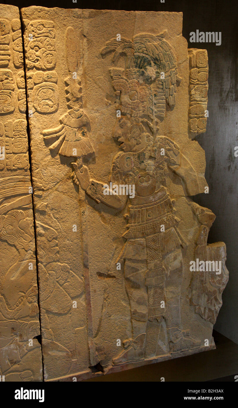 Bas-relief maya Palenque, sculptures du musée archéologique, de l'État ...