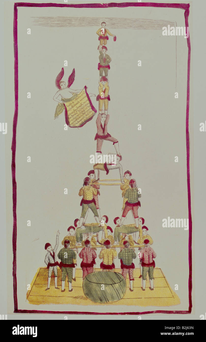 Human pyramid and circus Banque de photographies et d’images à haute ...