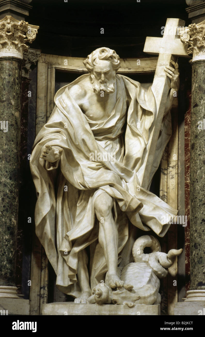 Philippe l'Apôtre, statue à la basilique Saint-Jean Latran, construite ...