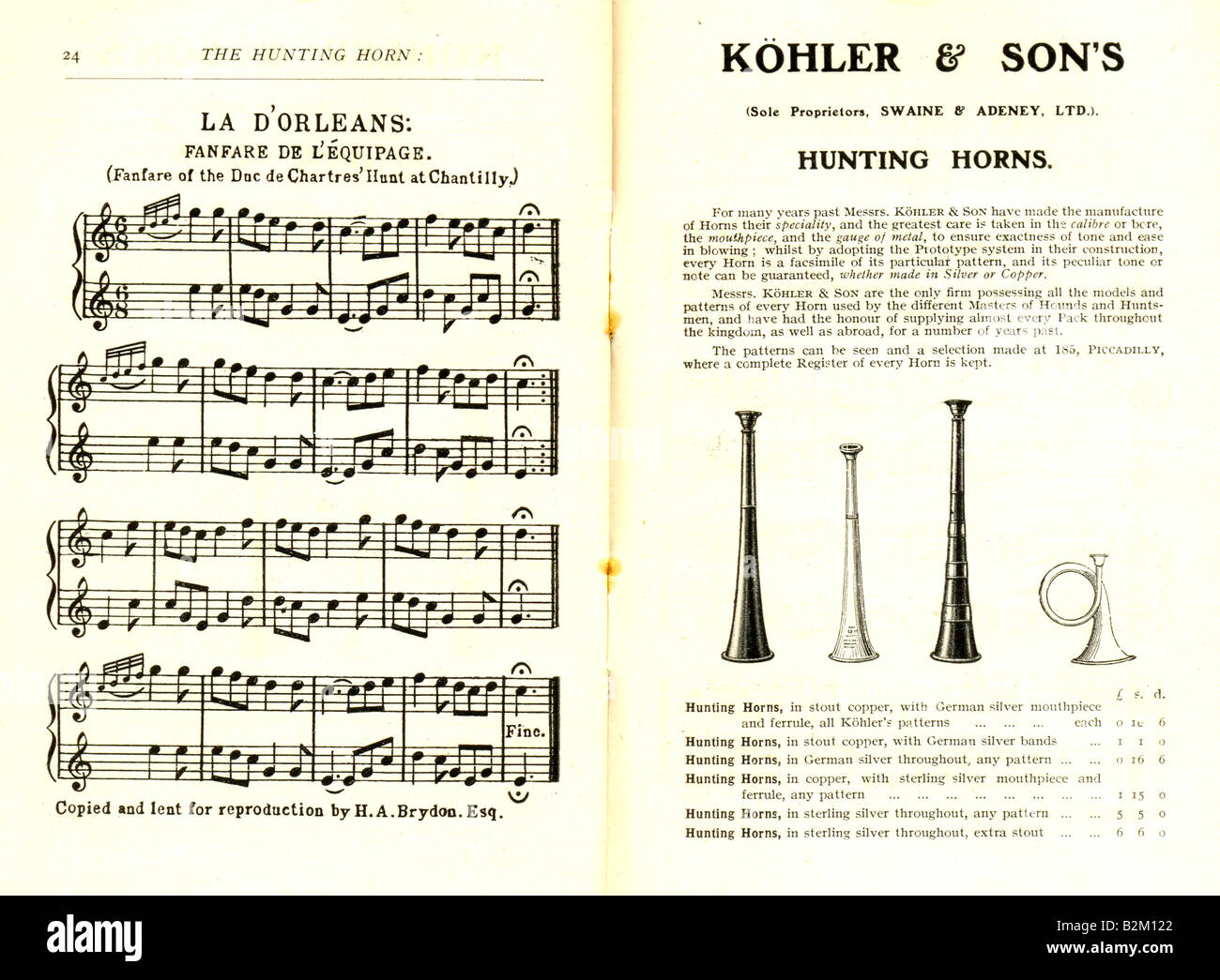 Cor de chasse cor de chasse Banque de photographies et d’images à haute ...