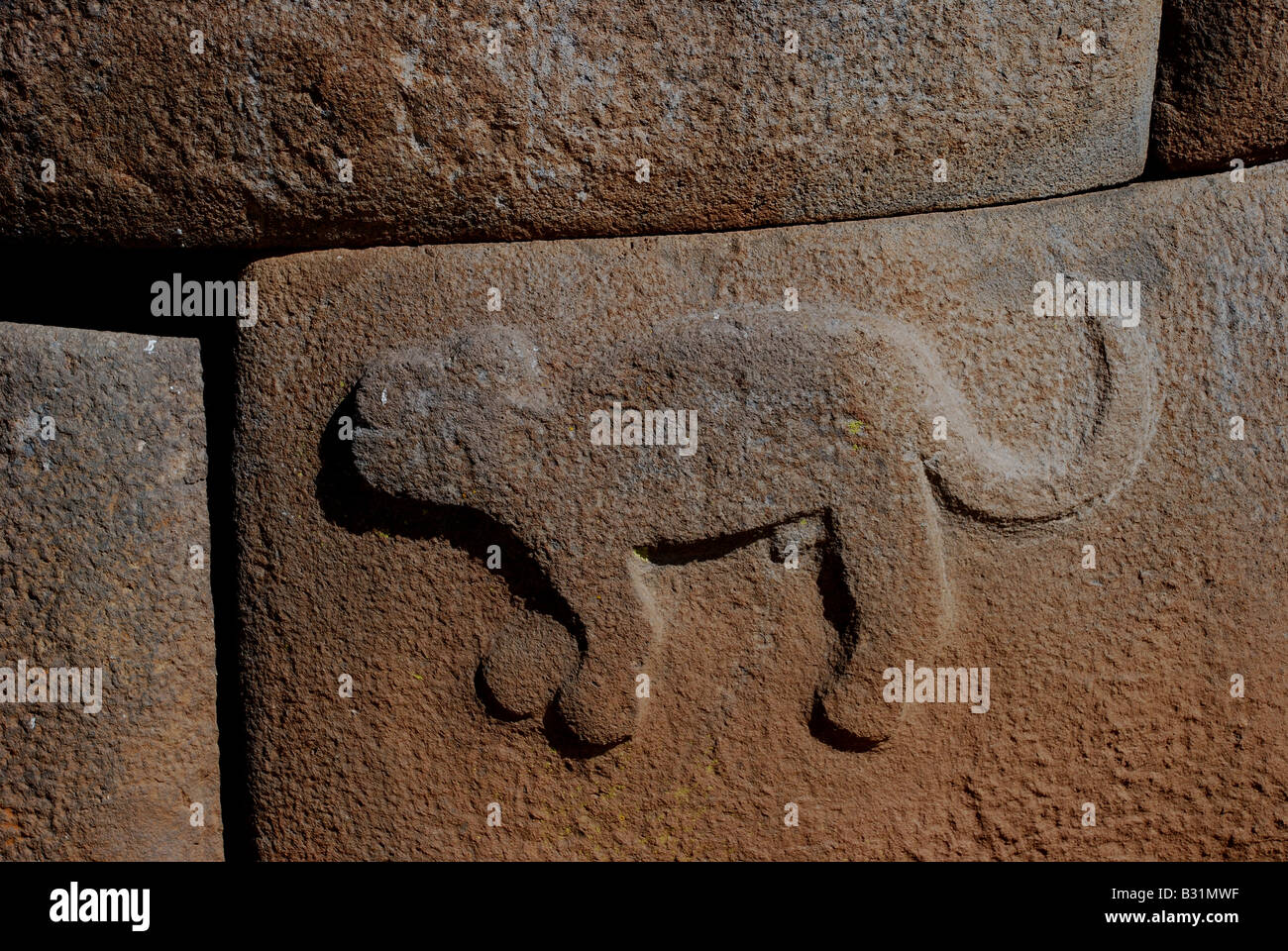 Puma carving on ancient funerary towers of the colla Banque de ...