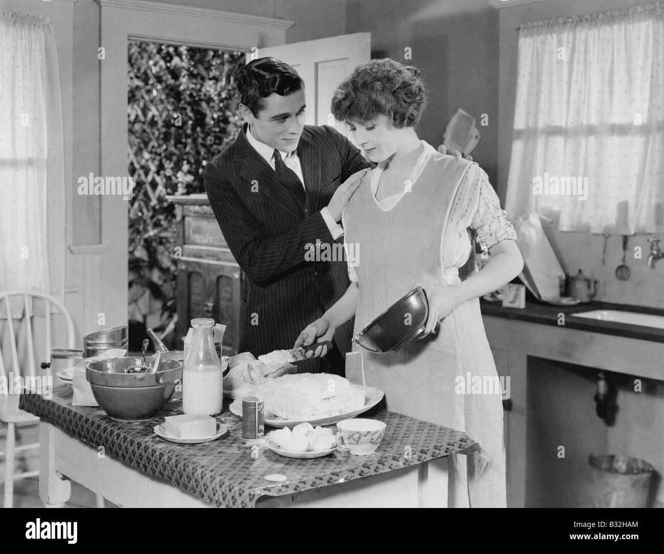 Le compagnon de cuisine Banque d'images noir et blanc - Alamy