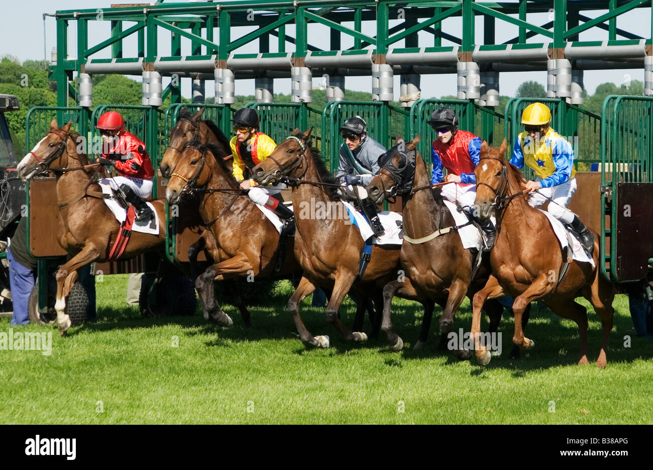 Début d'une course de chevaux Photo Stock - Alamy