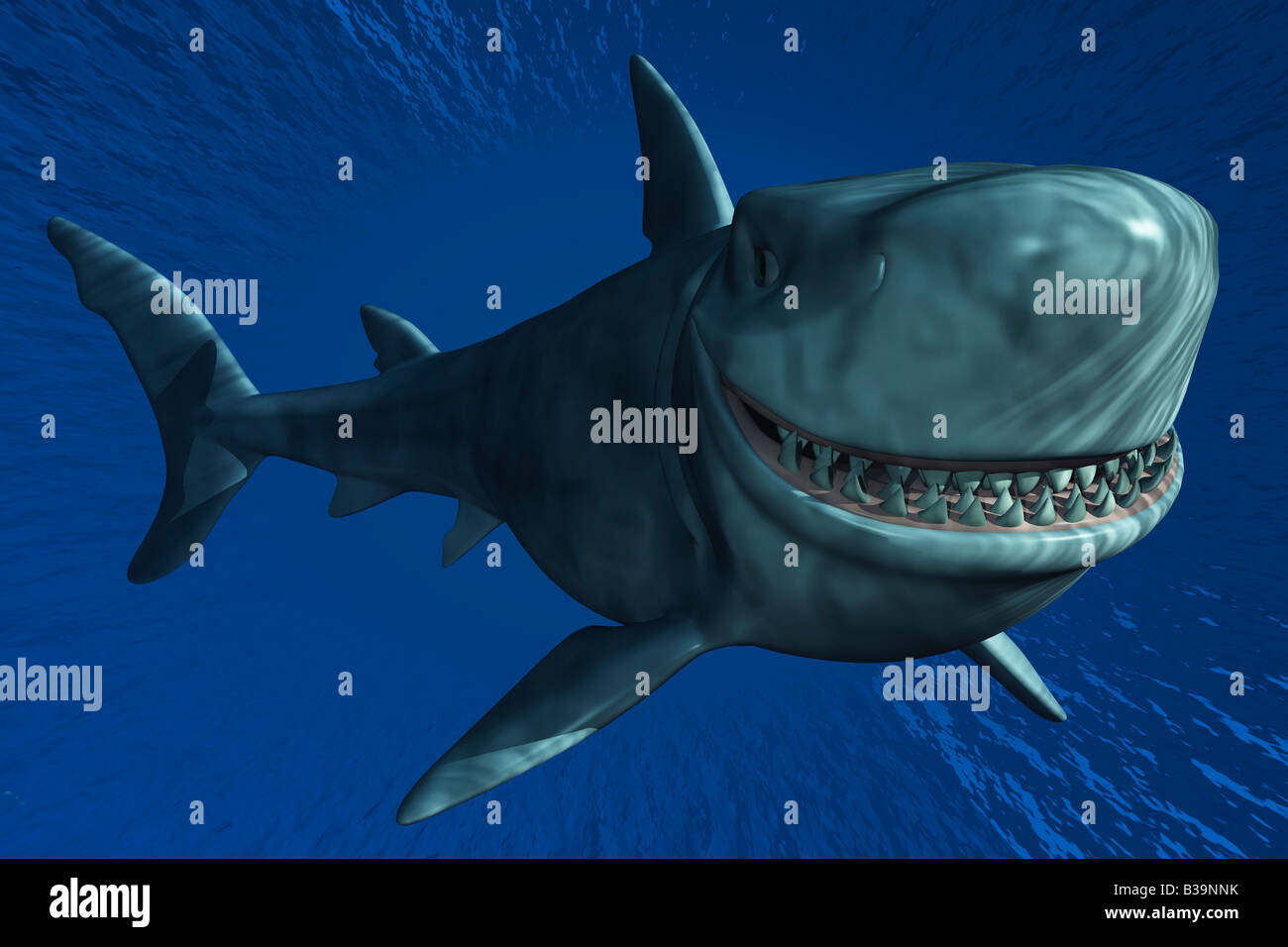 Cartoon Illustration d'un sourire de requin Photo Stock - Alamy