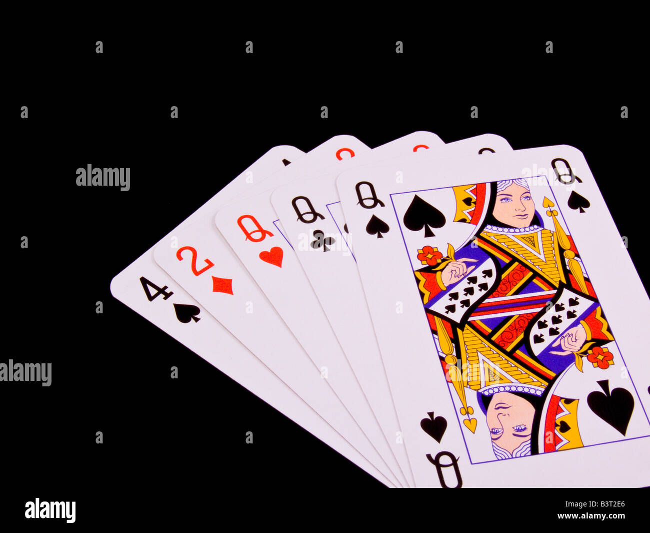 Poker card three black heart Banque de photographies et d’images à ...