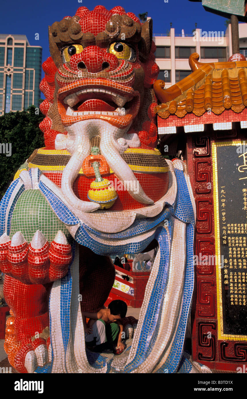 En Asie, Hong Kong. Le complexe du Lido de temples, de Repulse Bay ...